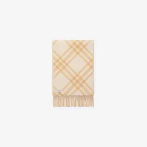 Burberry Check Cashmere Scarf Sand Beige