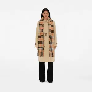 Burberry Check Cashmere Scarf - Sand