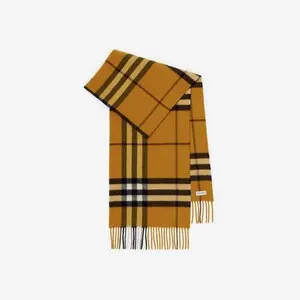 Burberry Check Cashmere Scarf Teak