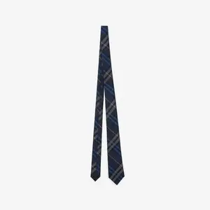 Burberry Check Silk Tie - Ink Blue