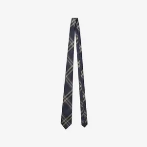 Burberry Check Silk Tie Pilot Blue