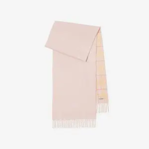 Burberry Reversible Check Cashmere Scarf Cameo