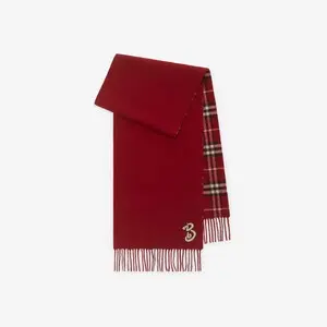Burberry Reversible Check Cashmere Scarf Geranium