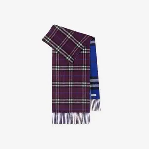Burberry Reversible Check Cashmere Scarf Knight/pansy