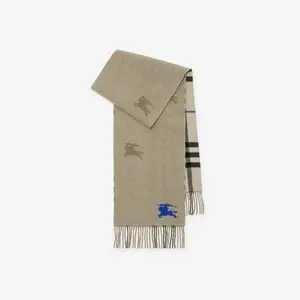 Burberry Reversible Check Cashmere Scarf Lichen