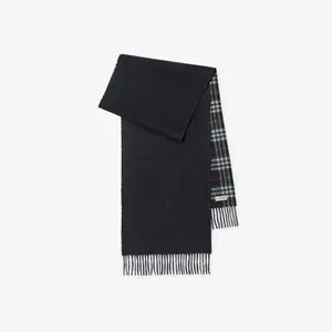 Burberry Reversible Check Cashmere Scarf Navy