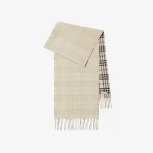 Burberry Reversible Check Cashmere Scarf Stone