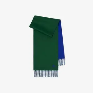 Burberry Reversible Cashmere Scarf Dark Fern Green/knight