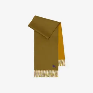 Burberry Reversible Cashmere Scarf Pea/teak