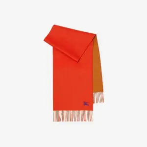 Burberry Reversible Cashmere Scarf Tomato/squash