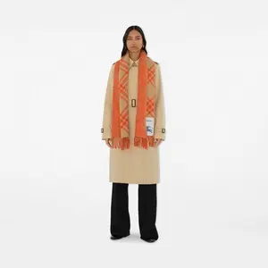 Burberry Reversible Check Rose Cashmere Scarf