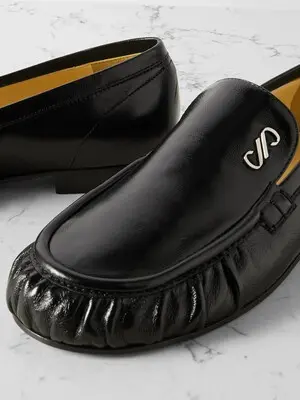 Proenza Schouler Park Embellished Glossed Textured-leather Loafers