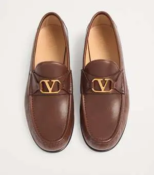 Valentino Garavani Leather Vlogo Loafers