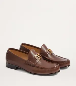 Valentino Garavani Leather Vlogo Loafers