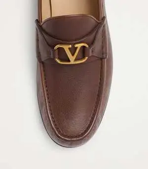 Valentino Garavani Leather Vlogo Loafers