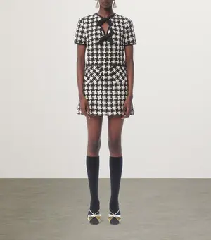 Valentino Garavani Houndstooth Mini A-line Dress