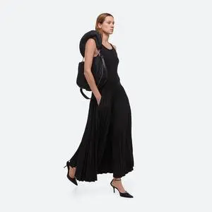 Helmut Lang Pleated Jacquard Skirt - Black/black