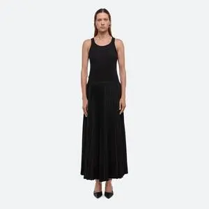 Helmut Lang Pleated Jacquard Skirt - Black/black