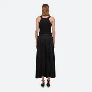 Helmut Lang Pleated Jacquard Skirt - Black/black