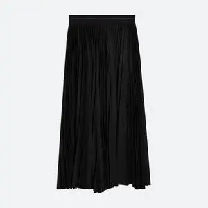 Helmut Lang Pleated Jacquard Skirt - Black/black