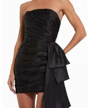 Mac Duggal Strapless Ruched Mini Dress - Black
