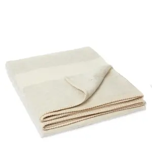 BLACKSAW Mason Stripe Baby Alpaca Throw - Shoji/ivory Stripe