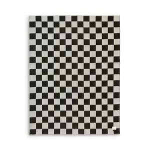 BLACKSAW Crosby Check Heirloom Alpaca Blanket - Black/ivory Check