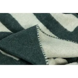 BLACKSAW Rosin Baby Alpaca Reversible Throw - Dark Forest/bone