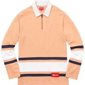 Supreme Half Zip Rugby Shirt - Peach
