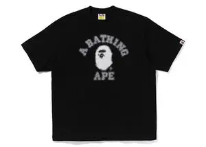 A BATHING APE Pixal College Relaxed Fit Tee Shirt - Black