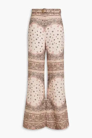 Zimmermann Paisley-print Linen Flared Pants