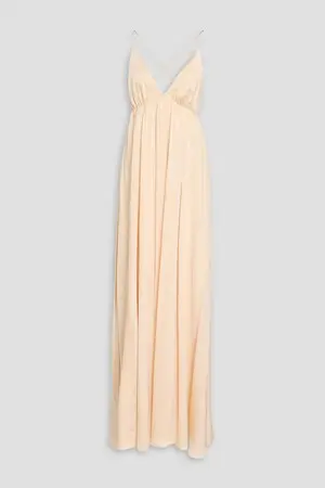 Cream Silk Maxi Dresses