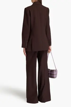 Zimmermann Double-breasted Crepe Blazer - Chocolate
