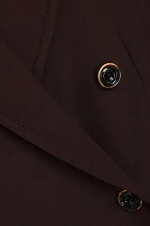 Zimmermann Double-breasted Crepe Blazer - Chocolate