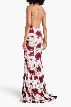 Norma Kamali Floral-print Stretch-jersey Gown