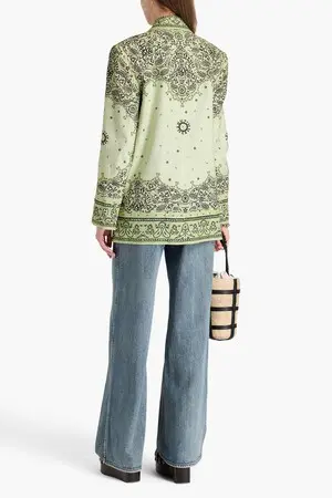 Zimmermann Double-breasted Paisley-print Linen Blazer