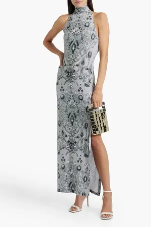 Norma Kamali Printed Stretch-jersey Gown
