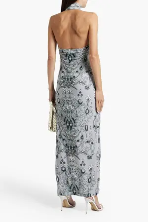 Norma Kamali Printed Stretch-jersey Gown