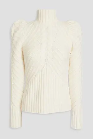 Zimmermann Cable-knit Wool-blend Turtleneck Sweater - Ecru