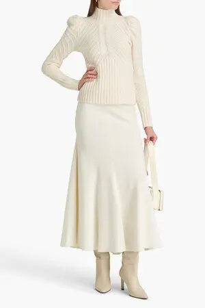 Zimmermann Cable-knit Wool-blend Turtleneck Sweater - Ecru