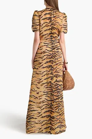 Zimmermann Tiger-print Silk Maxi Dress