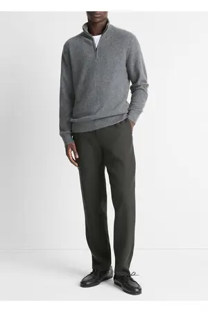 Vince Plush Cashmere Quarter-zip Pullover - Gray
