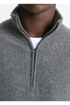 Vince Plush Cashmere Quarter-zip Pullover - Gray
