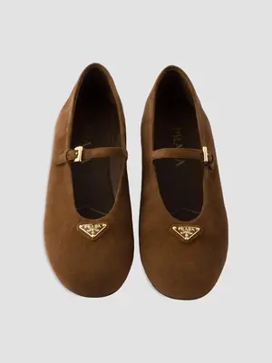 Prada Suede Ballerinas - Brown