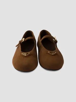 Prada Suede Ballerinas - Brown