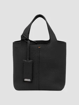 Santoni Mini Chapelier Leather Bag - Black