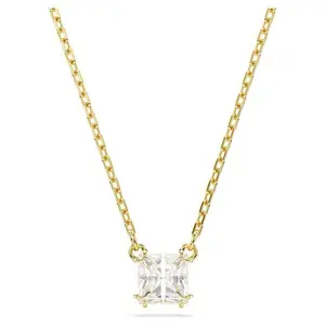 SWAROVSKI Stilla Attract Pendant With Emerald-cut Zirconia - White