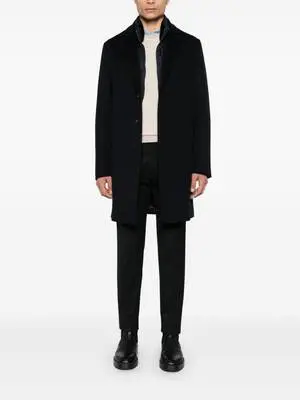 BARBA NAPOLI Felted Virgin Wool-cashmere Blend Coat - Blue