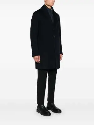 BARBA NAPOLI Felted Virgin Wool-cashmere Blend Coat - Blue