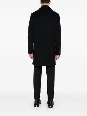 BARBA NAPOLI Felted Virgin Wool-cashmere Blend Coat - Blue